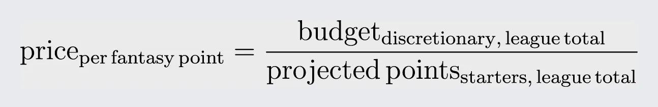 Fantasy Football Auction Draft Calculator
